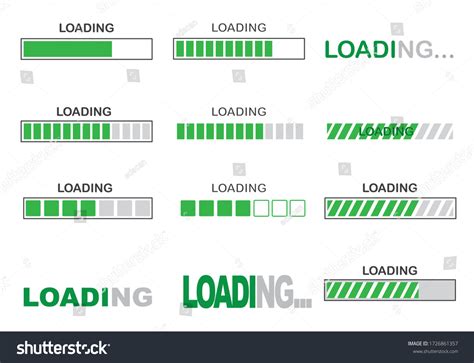 Loading Progress Bar Icons Flat Vector Stock Vector Royalty Free 1726861357 Shutterstock
