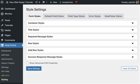 Styling A Ninja Forms Contact Form Easy Web Design Tutorials