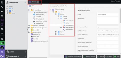 Create Class Type Data Object In Pimcore Pim System