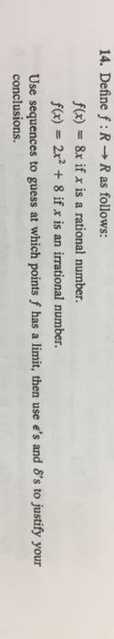 solved 14 define f r → r as follows f x 8x if x is a