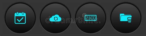 set calendar with check mark cloud sync refresh digital alarm clock