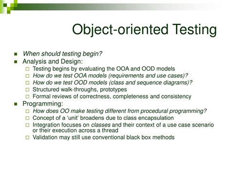 Ppt Object Oriented Testing Powerpoint Presentation Free Download