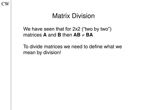 Ppt Matrix Division Powerpoint Presentation Free Download Id2691309