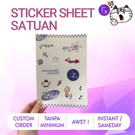 Jual Sticker Sheet Satuan Custom Shopee Indonesia