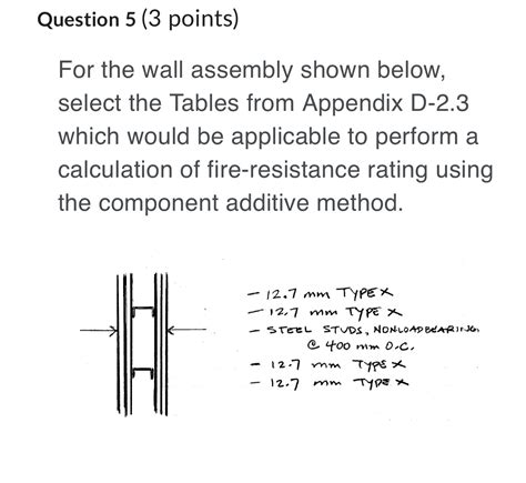 solved question 5 3 ﻿points for the wall assembly shown