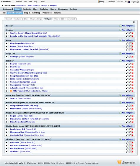 editing widgets
