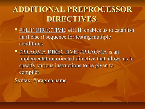 Pre Processor Directives In C Ppt