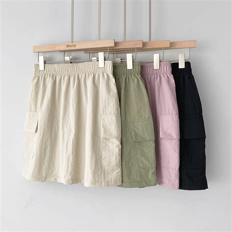 여행룩🏝스커트출시👏 쿨링 방수 바스락 여름 비치 바캉스 카고 밴딩 미니 미디 숏 스커트 치마 에이블리