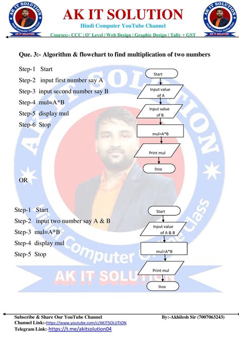 Example Of Algorithm And Flowchart 3 O Level Notes
