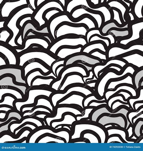 Seamless Wave Hand Drawn Pattern Waves Background Seamlessly Tiling