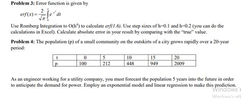 Solved Problem 3 Error Function Is Given By 2 Erfx Dt 了