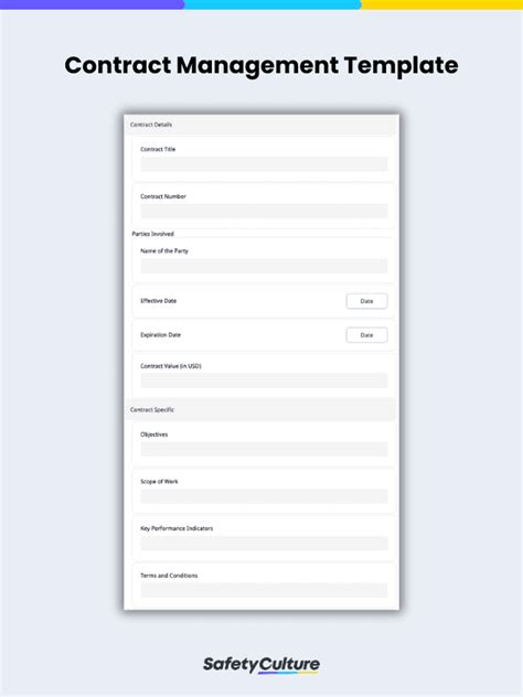 Free Contract Management Template Pdf Safetyculture
