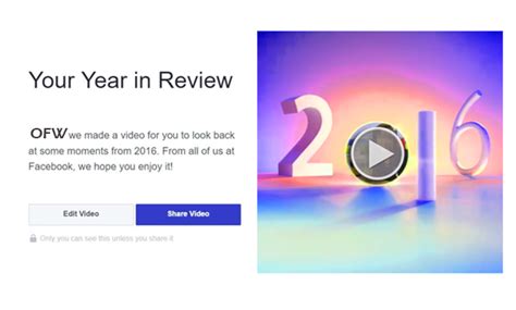 Create Your Own Facebook Year In Review 2016 Video