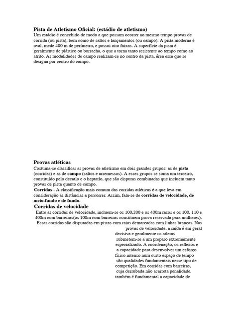 Pista De Atletismo Oficial Estádio De Atletismo Artigo Autor