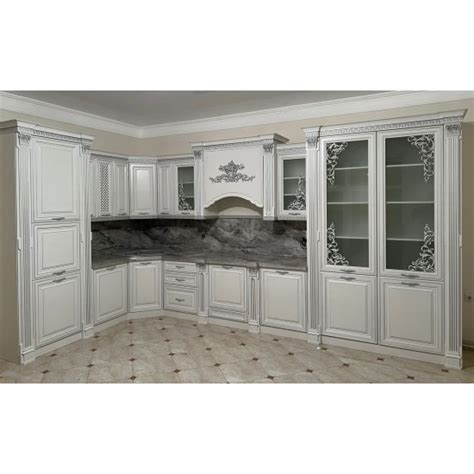 Купить Кухня Венеция угловая 450 белый/серебро - Магазин мебели Dimebel