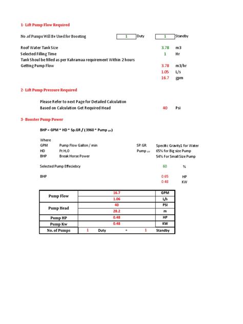 Lift Pump Calculation Pdf Pipe Fluid Conveyance Pump