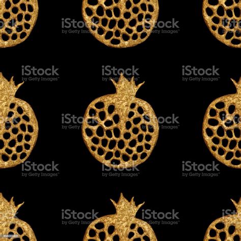 골드 추상 석류 패턴입니다 손으로 그린 원활한 배경 여름 과일 그림입니다 개성 개념에 대한 스톡 벡터 아트 및 기타 이미지 개성 개념 고풍스런 그림 그리기 Istock