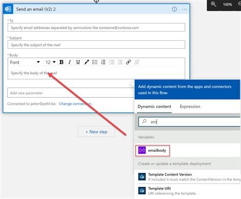 is html parameter gone from logic apps send email connector argon systems