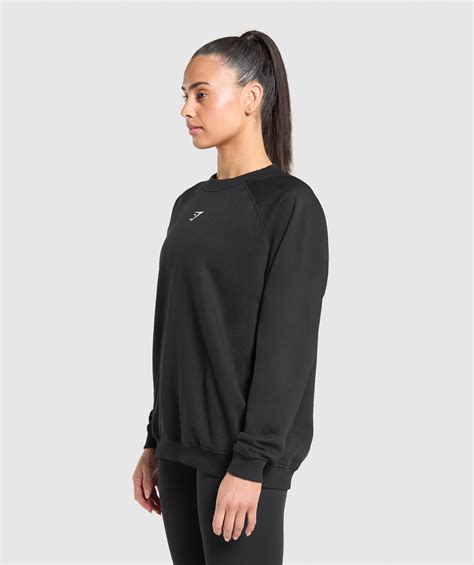 Gymshark Training Oversized Fleece Sweatshirt Black Gymshark