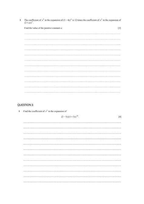 As Level Maths Binomial Expansion Questions 1 Pdf