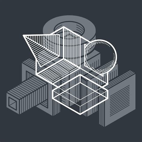 Premium Vector Abstract Vector Isometric Dimensional Shape Made Using Geometric Figures