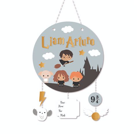 Letrero Para Bebé Modelo Harry Potter 2 Momentos Newborn