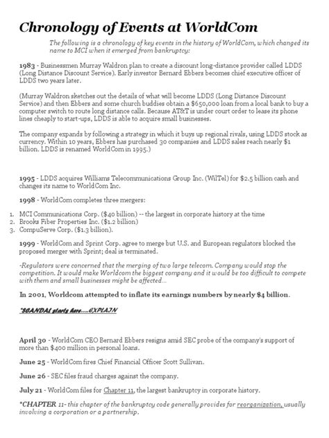 Worldcom Scandal Pdf Expense Bankruptcy