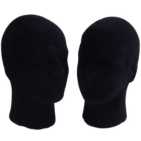 Nizeami Polystyrene Black Foam Men Model Mannequin Head Dummy Stand