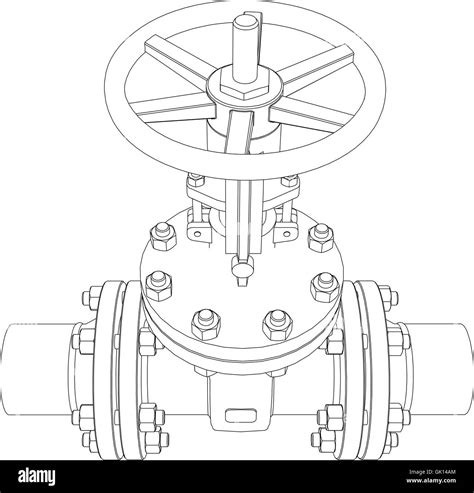 Industrial Valve Vector Rendering Of D Stock Vector Image Art Alamy