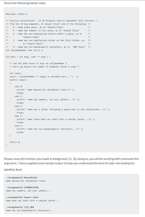 solved given the following starter code include