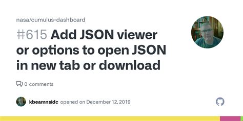 Add Json Viewer Or Options To Open Json In New Tab Or Download · Issue 615 · Nasacumulus