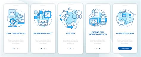 Cryptocurrency Biggest Advantages Blue Onboarding Mobile App Screen