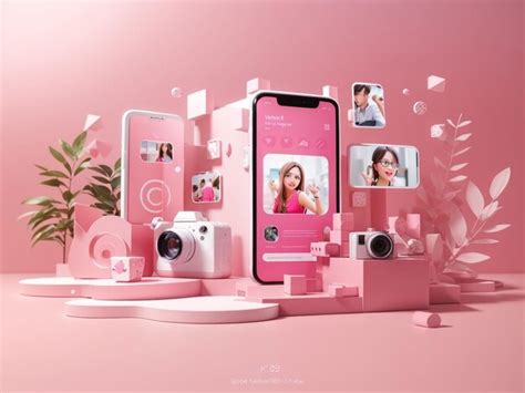 Premium Photo 3d Vector Minimal Social Media With Video And Profile Design 2