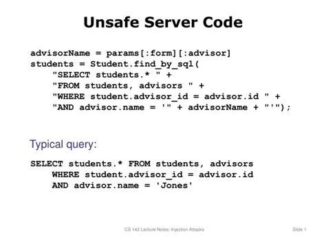 Ppt Unsafe Server Code Powerpoint Presentation Free Download Id