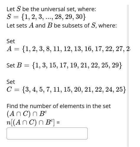 Let S Be The Universal Set Where Chegg Com