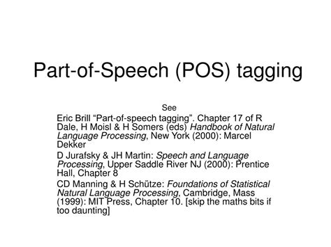 PPT Part Of Speech POS Tagging PowerPoint Presentation Free Download ID