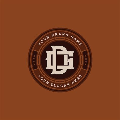 letra de monograma dg o gd con enclavamiento estilo vintage diseño de