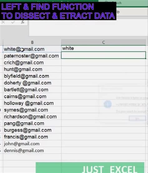 Excel Left And Find Functions Youtube