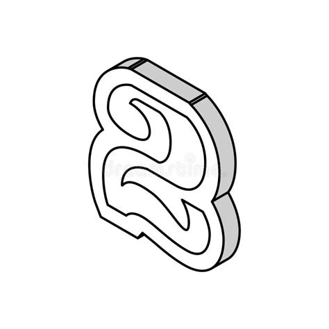 Second Number Isometric Icon Vector Illustration Stock Vector