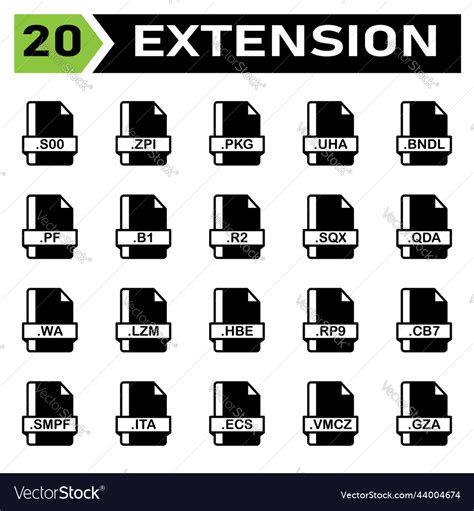 File Extension Icon Set Include Document Vector Image