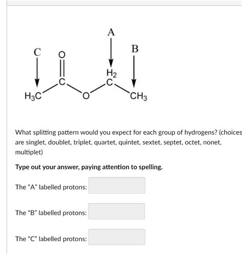 solved what splitting pattern would you expect for each