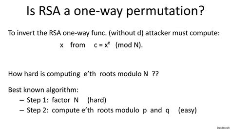 Ppt Is Rsa A One Way Function Powerpoint Presentation Free Download Id2740785
