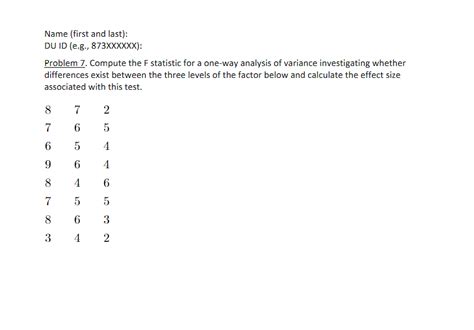 Solved Compute F Stat By Hand And Show Work Cant Find Where Chegg Com