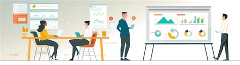 Business Team Collaborating On Data And Analytics Presentation