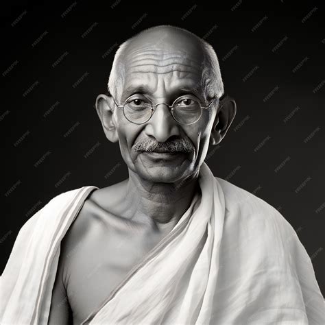 Imagen De Mahatma Gandhi En Color Blanco Y Negro Foto Premium
