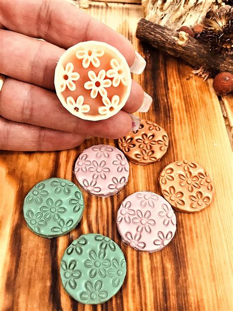 Daisy Pattern STL File For D Printing Polymer Clay Stamp Stl File Soap Stamp Stl Cookie