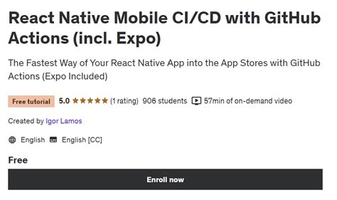 react native mobile ci cd with github actions incl expo free for