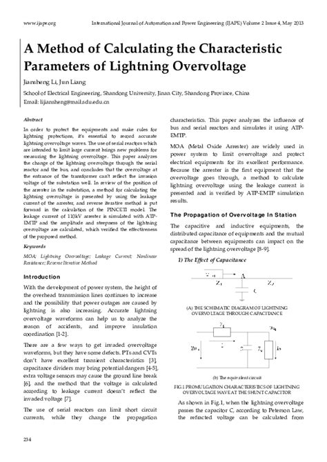 Pdf A Method Of Calculating The Characteristic Parameters Of