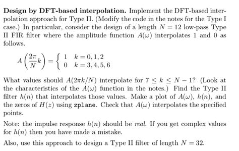 Design By Dft Based Interpolation Implement The