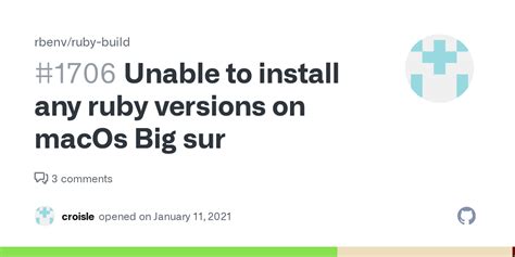 Unable To Install Any Ruby Versions On Macos Big Sur · Issue 1706